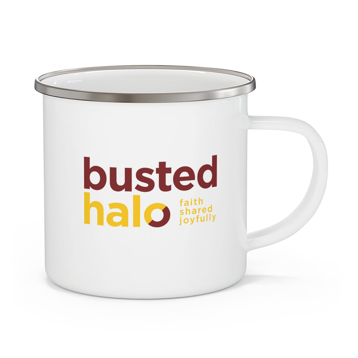 Busted Halo Enamel Camping Mug